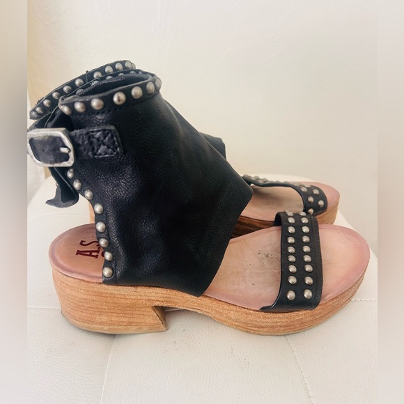 A.S.98 | Shoes | As98 Black Studded Leather Patsy Platform Sandals ...